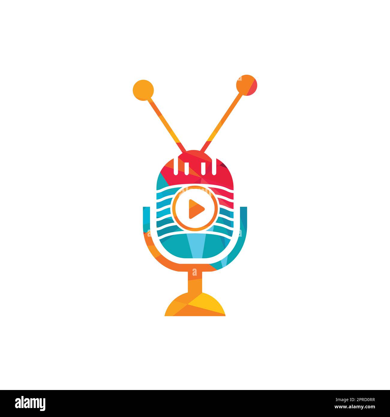 TV podcast vector logo design. Podcast mic and tv icon design Stock ...