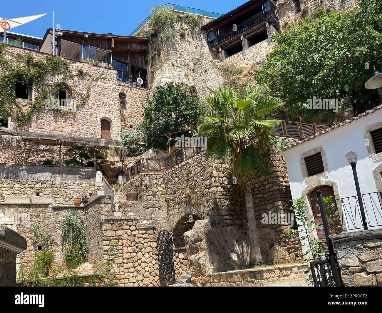 The arches and columns of the ancient spanish government palace in Old ...