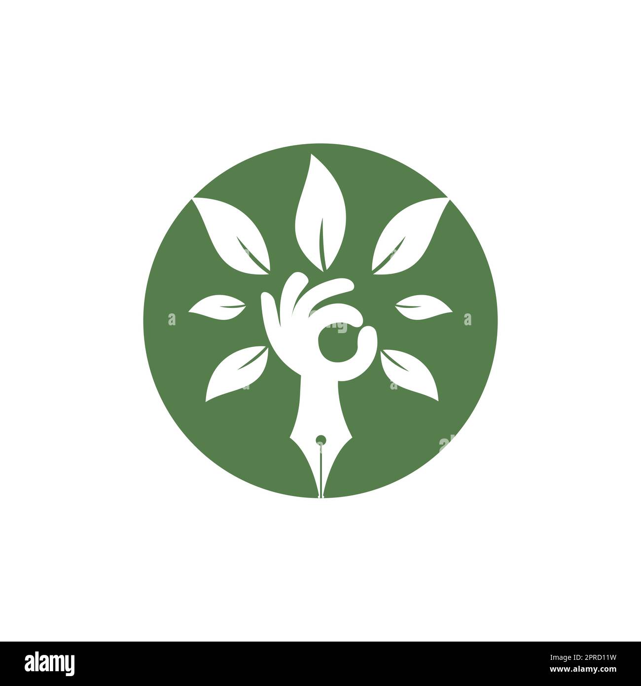 Education insurance and support logo concept. Pen and hand tree icon ...