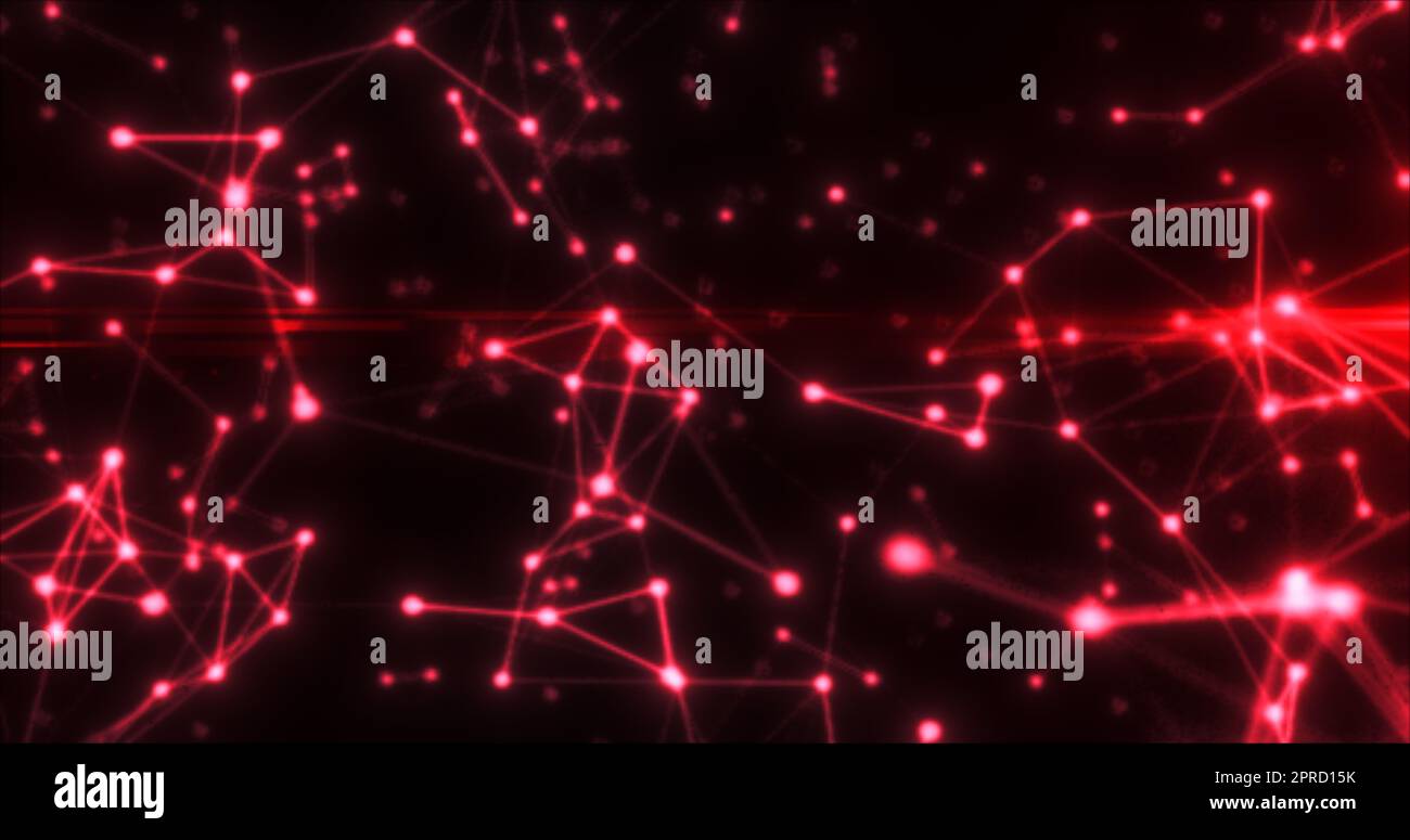 Abstract red energy lines plexus triangles magical bright glowing futuristic hi-tech background ...