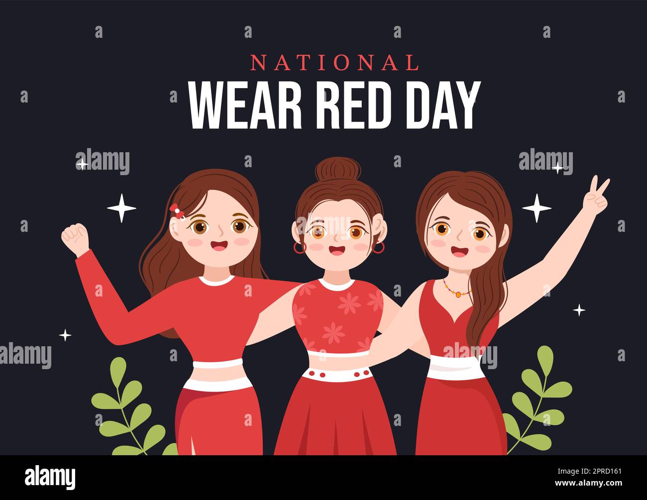 National Wear Red Day on February 7th Template Hand Drawn Cartoon Flat ...