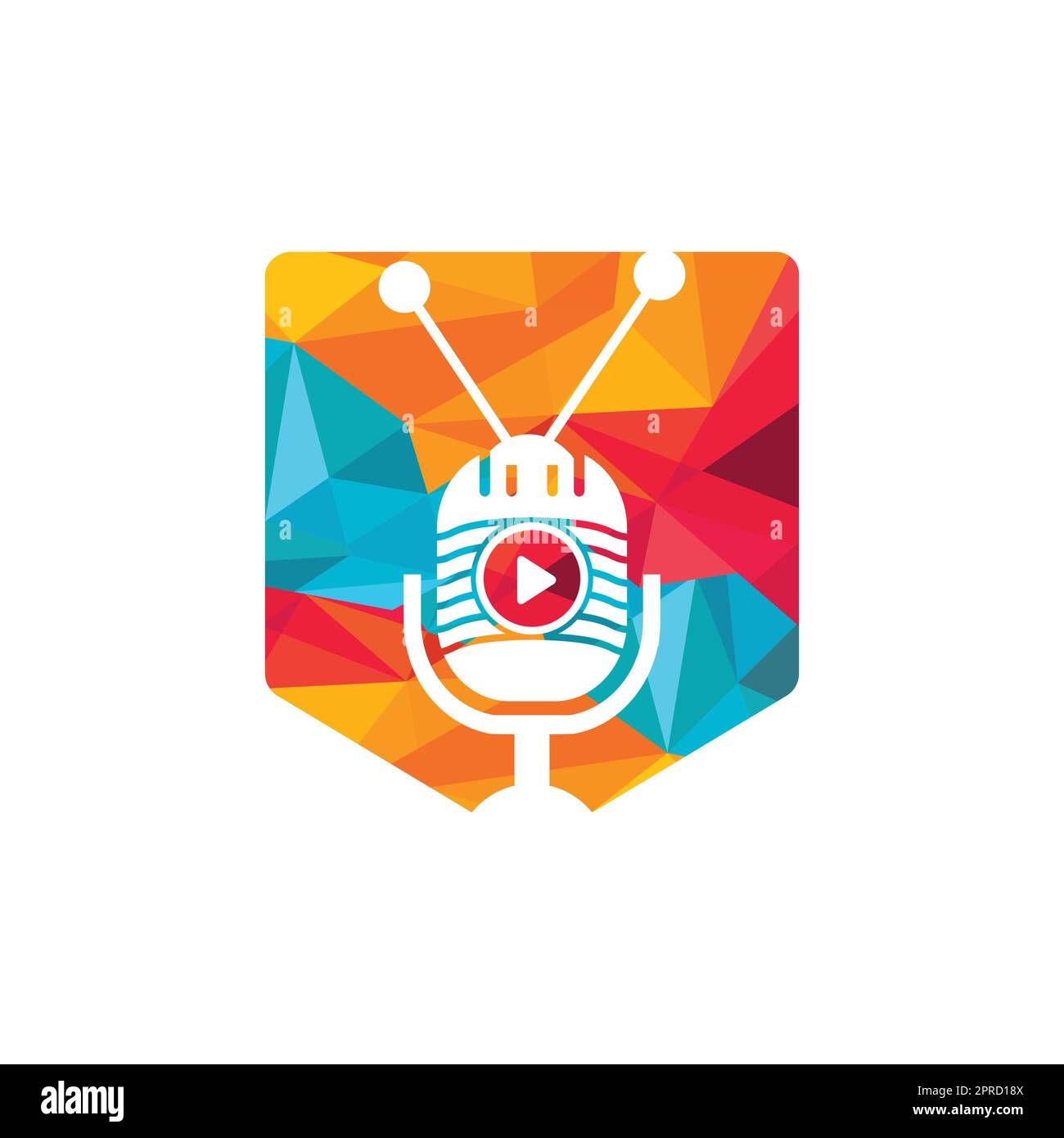 TV podcast vector logo design. Podcast mic and tv icon design Stock ...