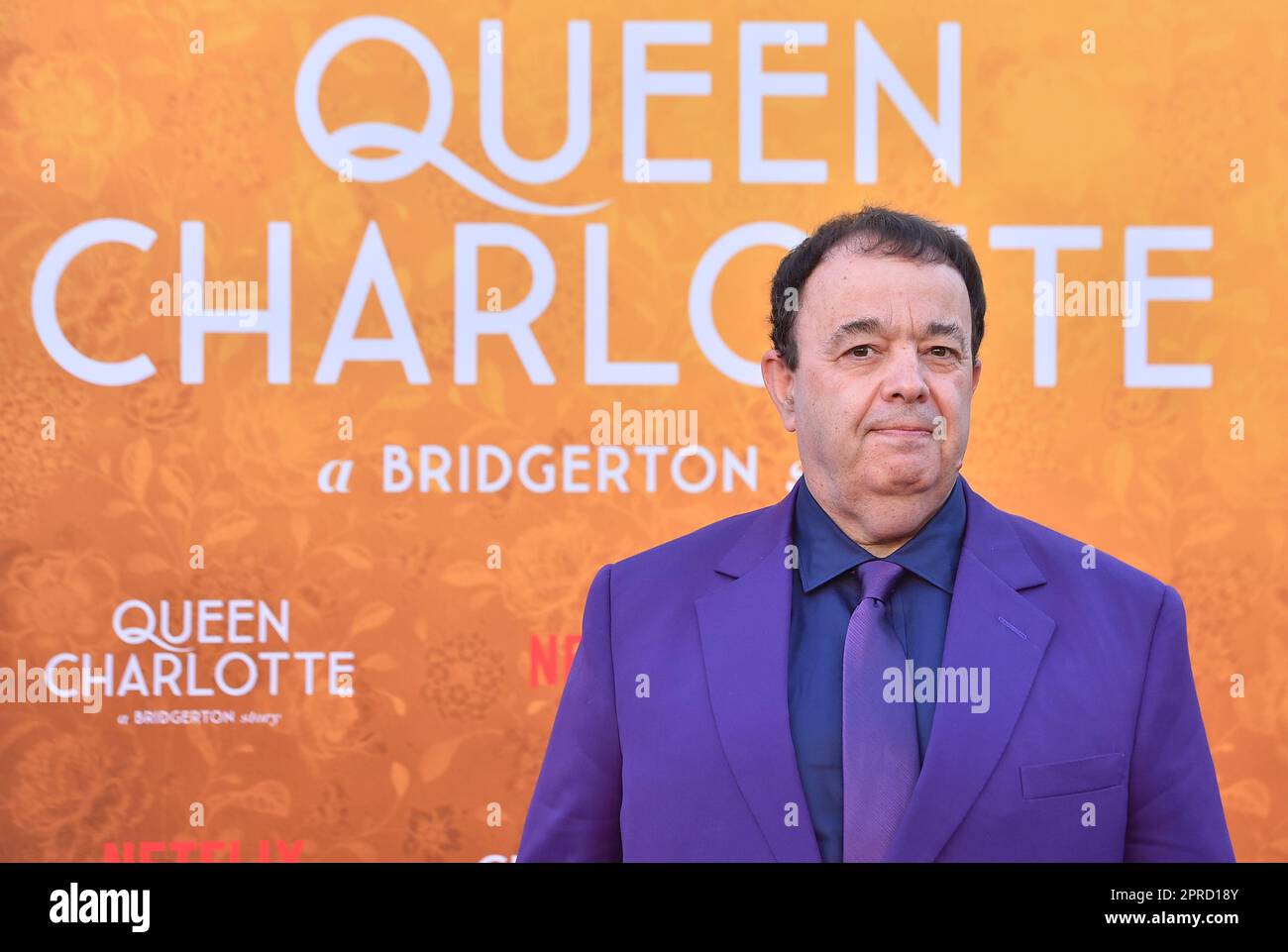 Hugh Sachs arrives at the Los Angeles premiere of "Queen Charlotte: A ...