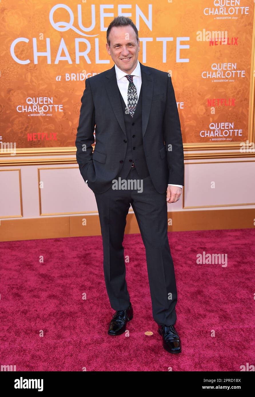 Tom Verica arrives at the Los Angeles premiere of "Queen Charlotte: A ...