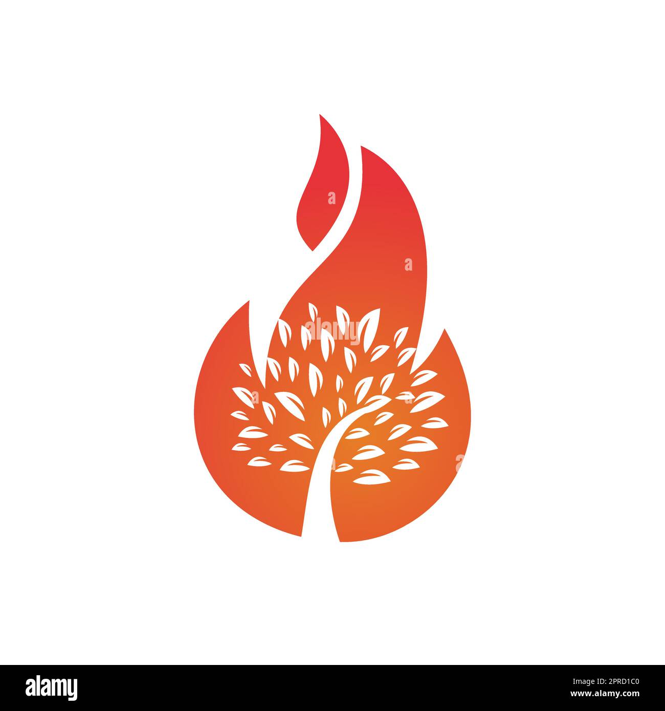 Fire tree vector logo design template. Flame nature icon logo concept ...