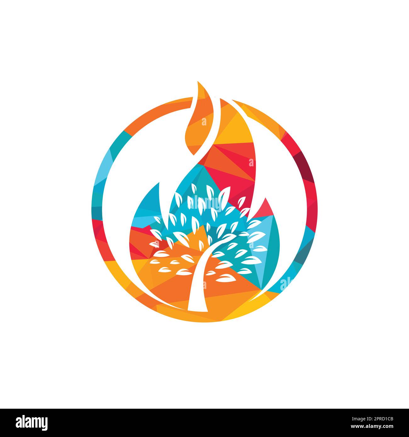 Fire tree vector logo design template. Flame nature icon logo concept ...