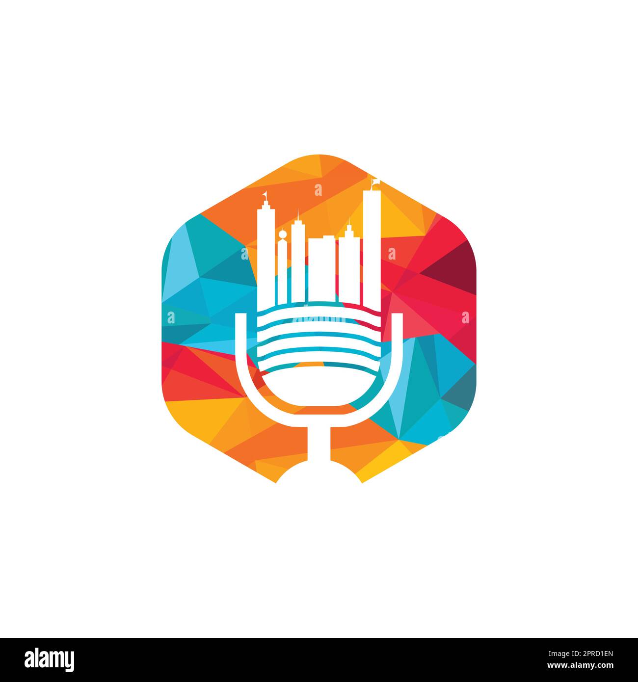 Urban podcast vector logo design template. Podcast city logo concept ...