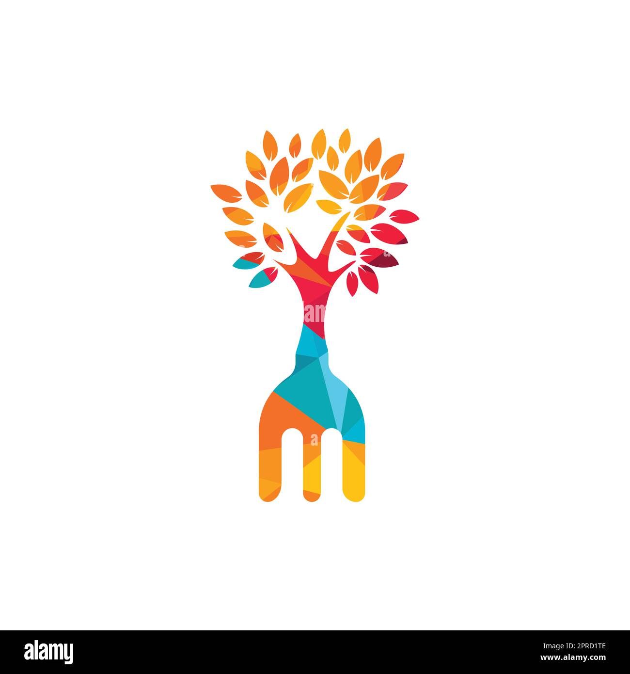 Fork tree vector logo design. Restaurant and farming logo concept Stock ...