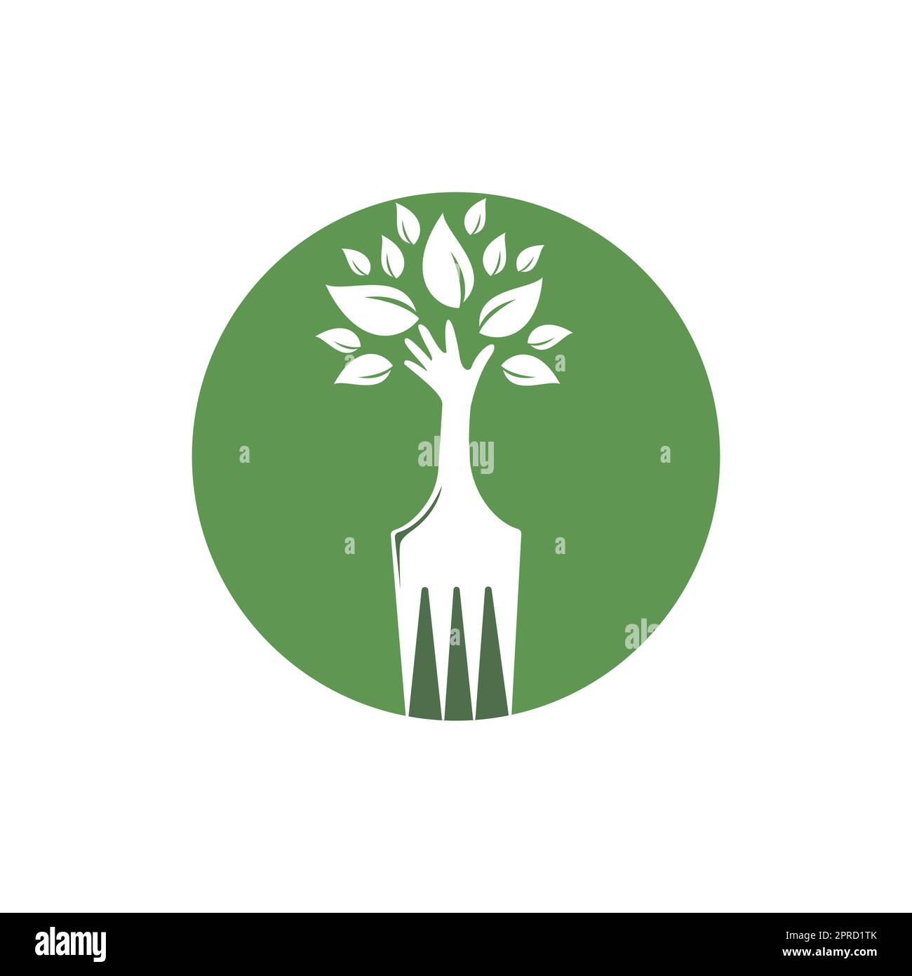 Fork hand tree vector logo design. Restaurant and farming logo concept ...