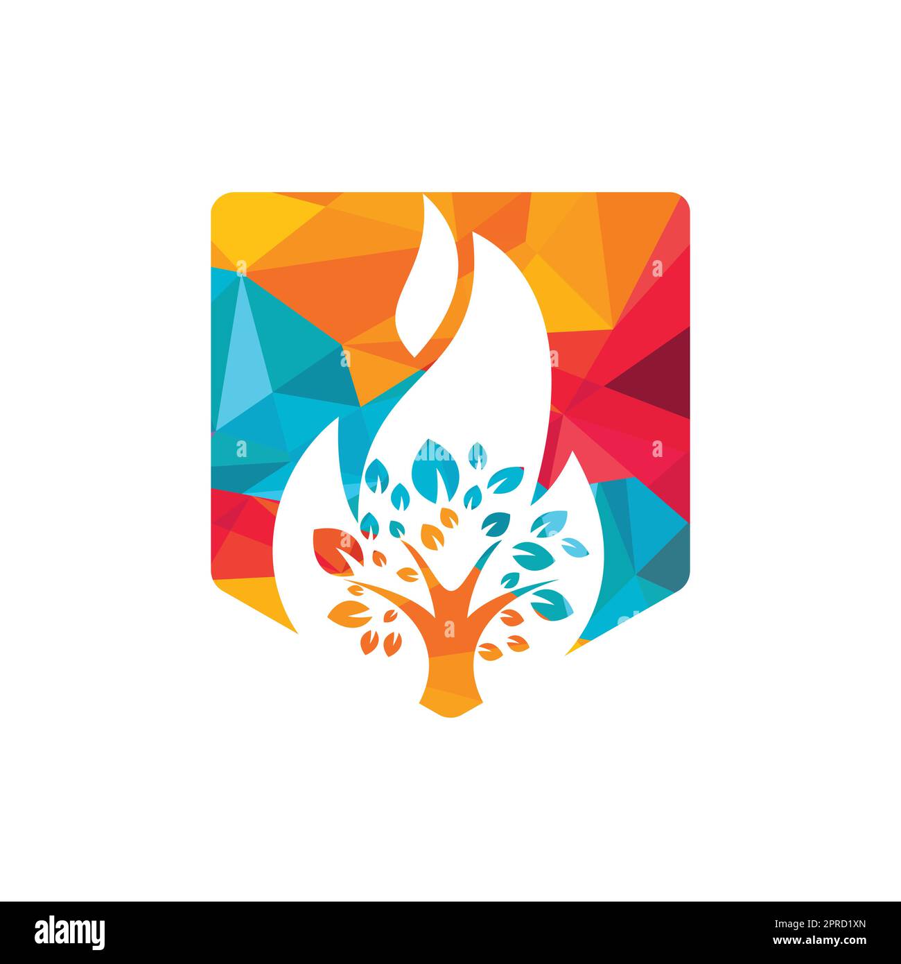 Fire Tree vector logo design template Stock Vector Image & Art - Alamy
