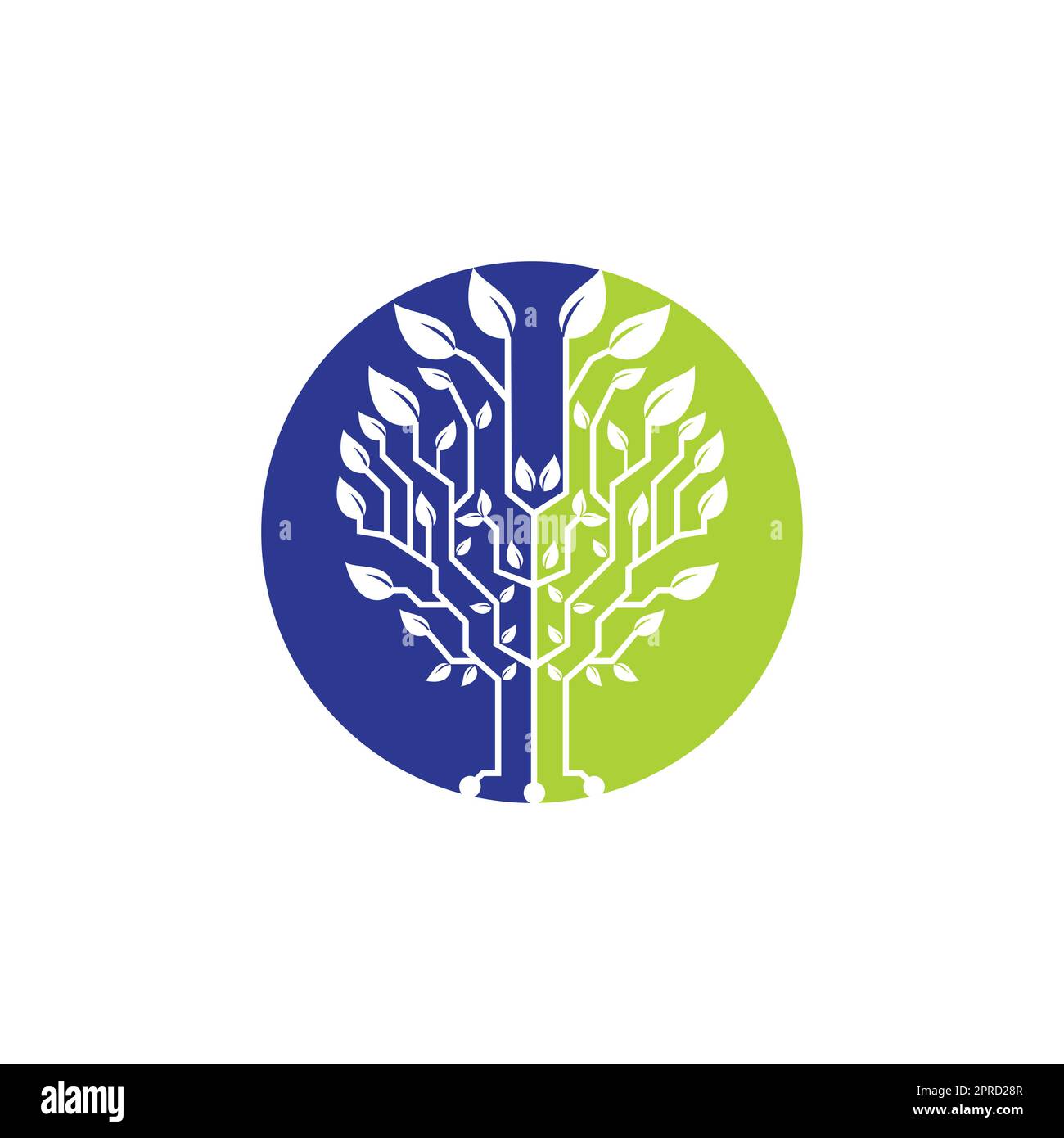 Tech tree vector logo design template. Connecting network tree icon ...