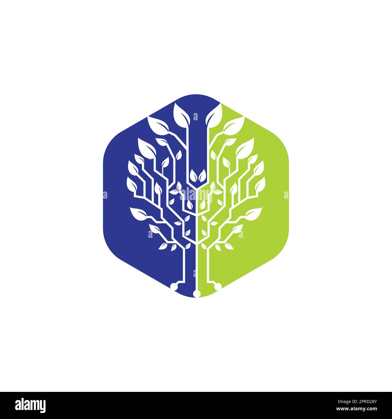 Tech tree vector logo design template. Connecting network tree icon ...