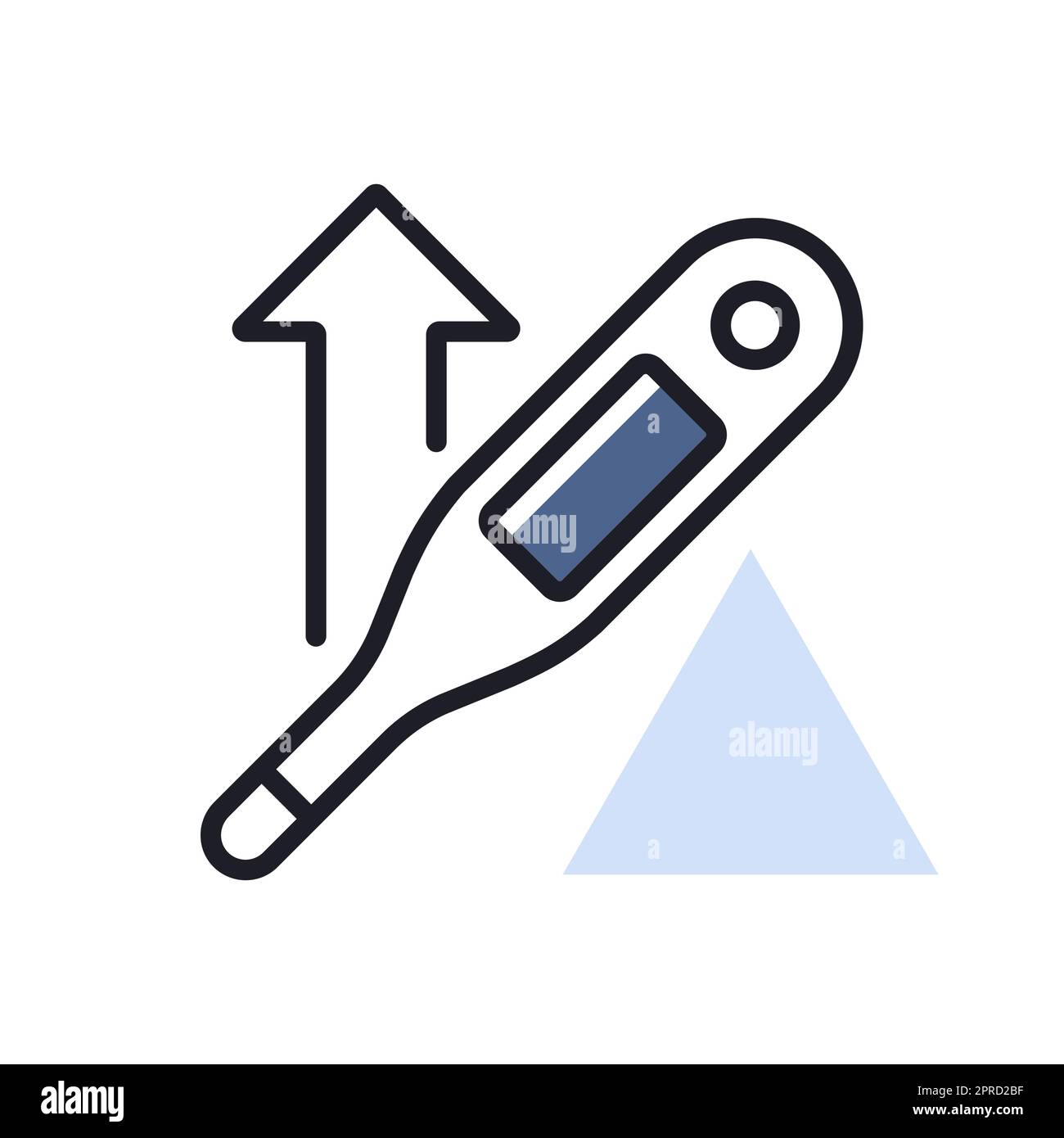 Increased temperature with thermometer vector icon Stock Vector Image ...