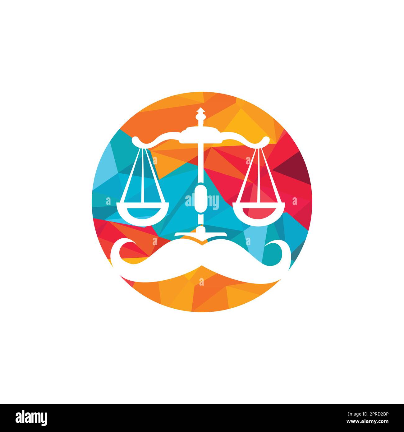 Strong law vector logo design concept. Scale and mustache icon vector ...
