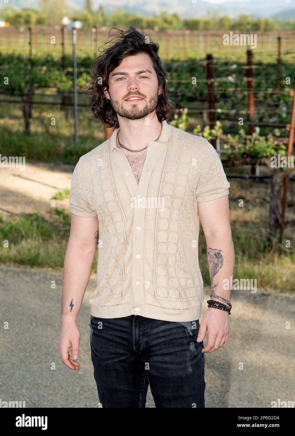 St. Helena, USA. 25th Apr, 2023. Chase McDaniel poses backstage during ...