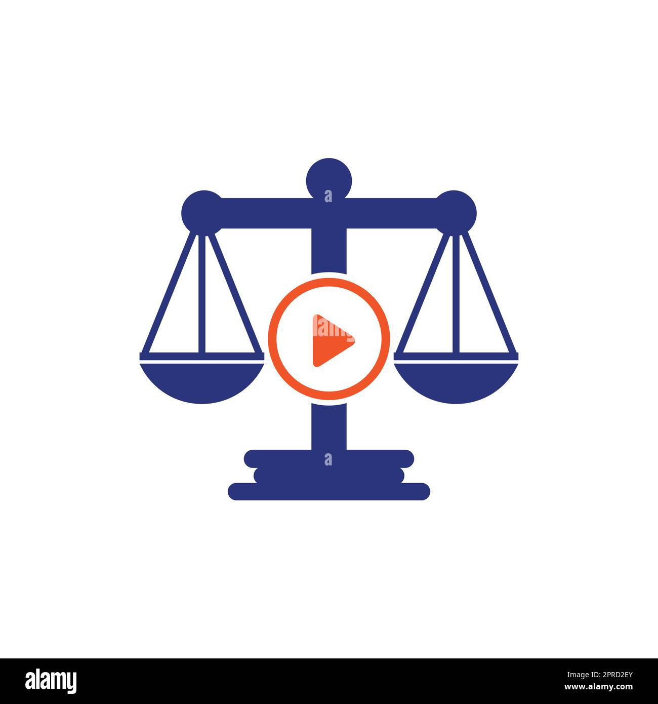 Creative play media law firm vector logo design. Scales and record ...