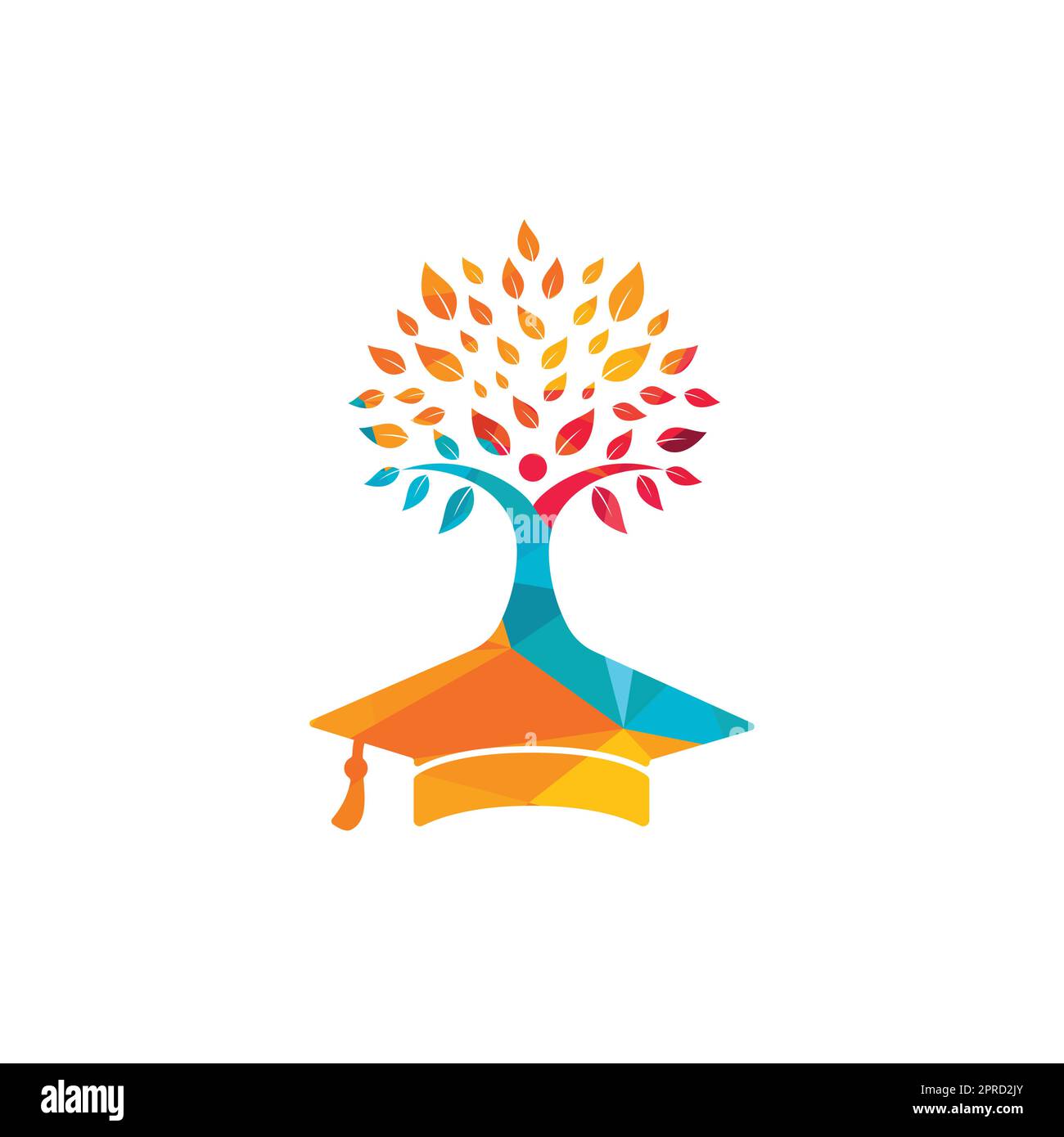 Education insurance and support logo concept. Graduation cap and human ...