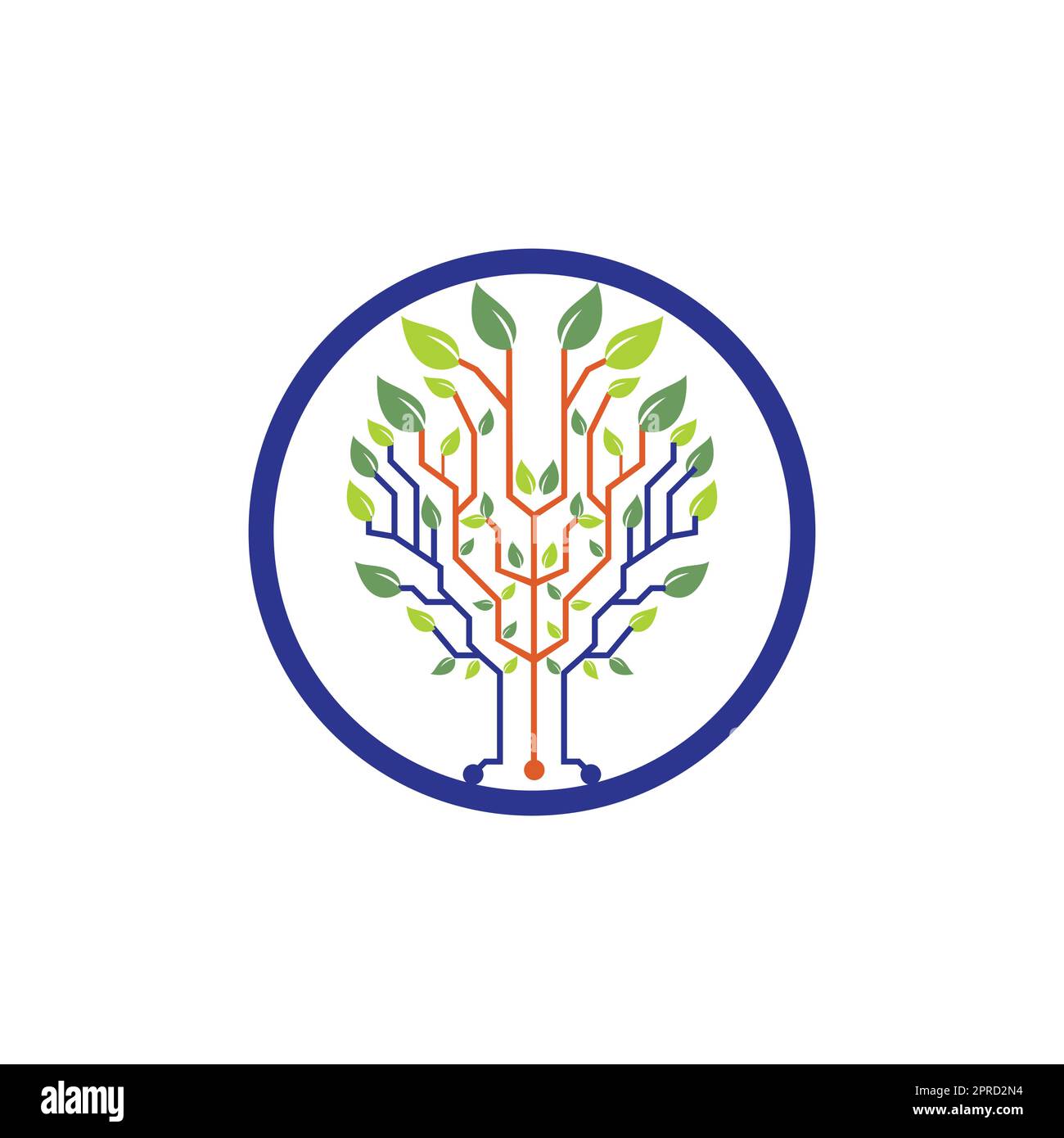 Tech tree vector logo design template. Connecting network tree icon ...