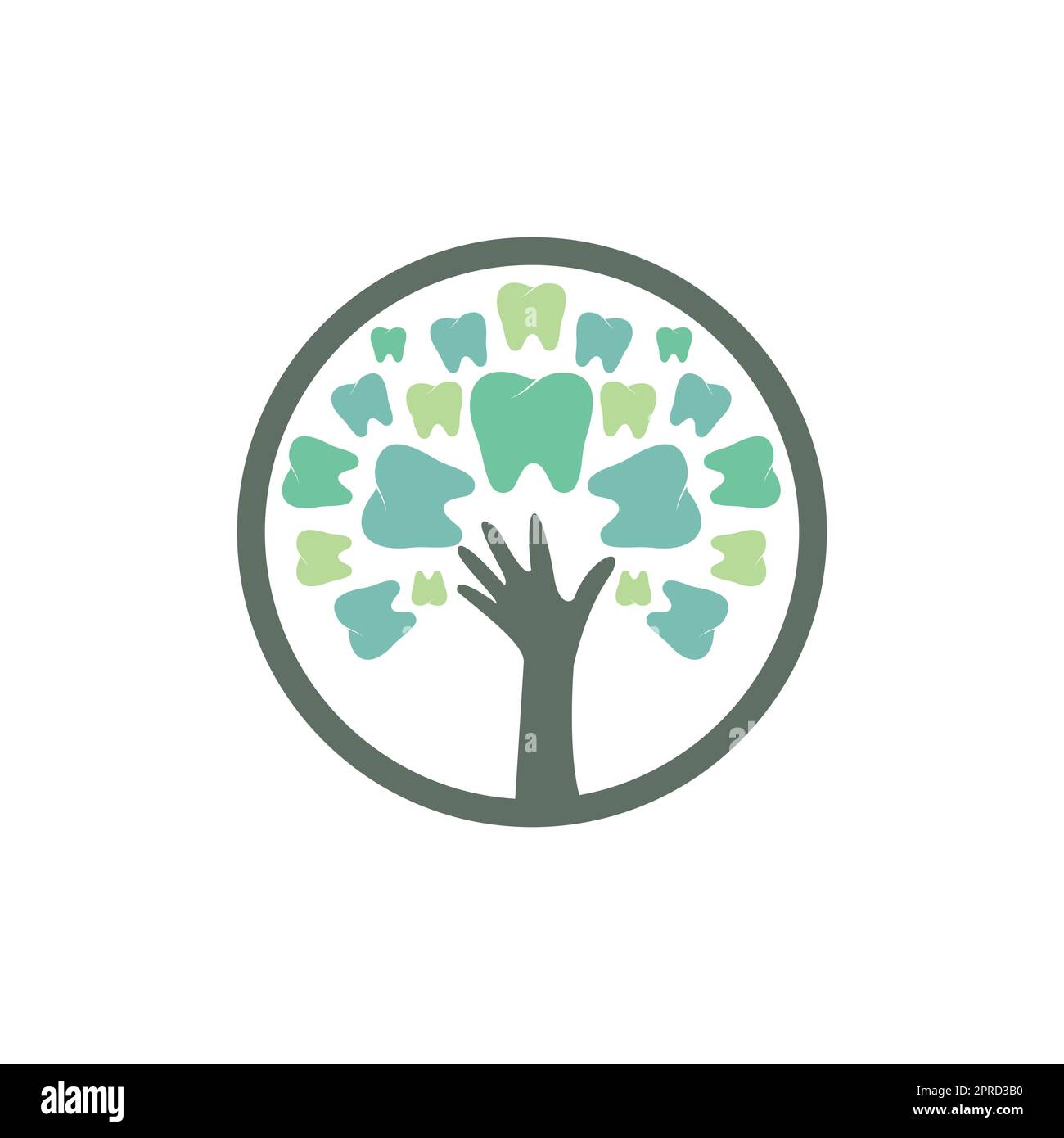 Dental care vector logo template. Teeth and hand tree icon design Stock ...