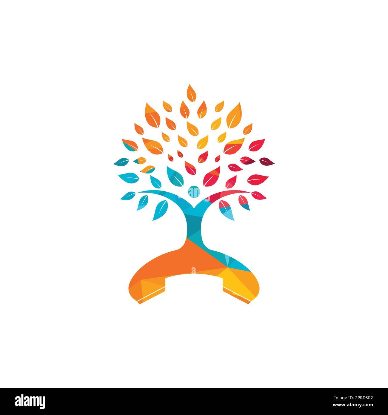 Nature call vector logo design. Handset and human tree icon design ...
