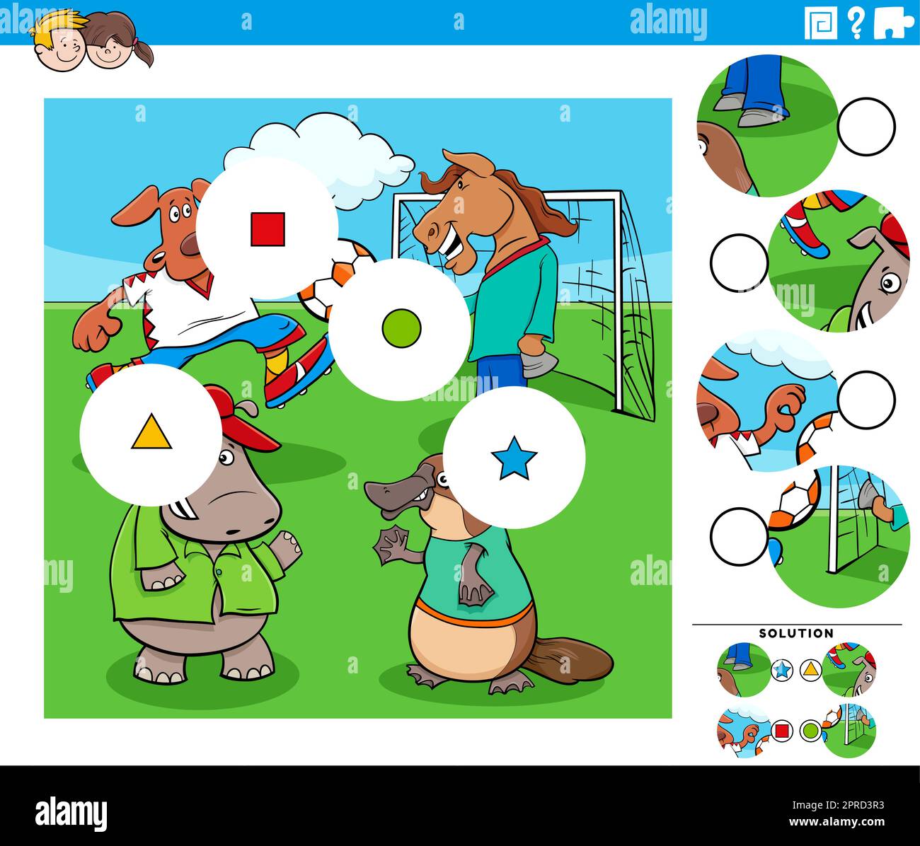 Cartoon hippo jigsaw puzzle game hi-res stock photography and images ...