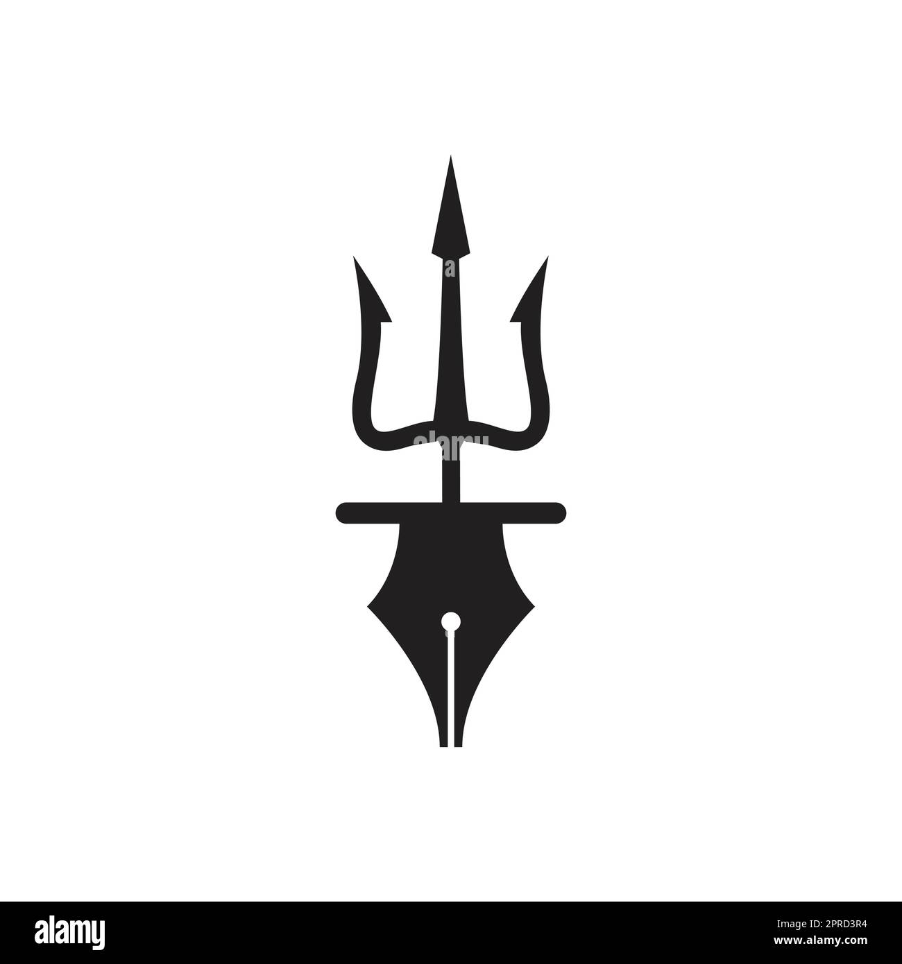 Pen trident vector logo design. Trident and nib icon illustration Stock ...