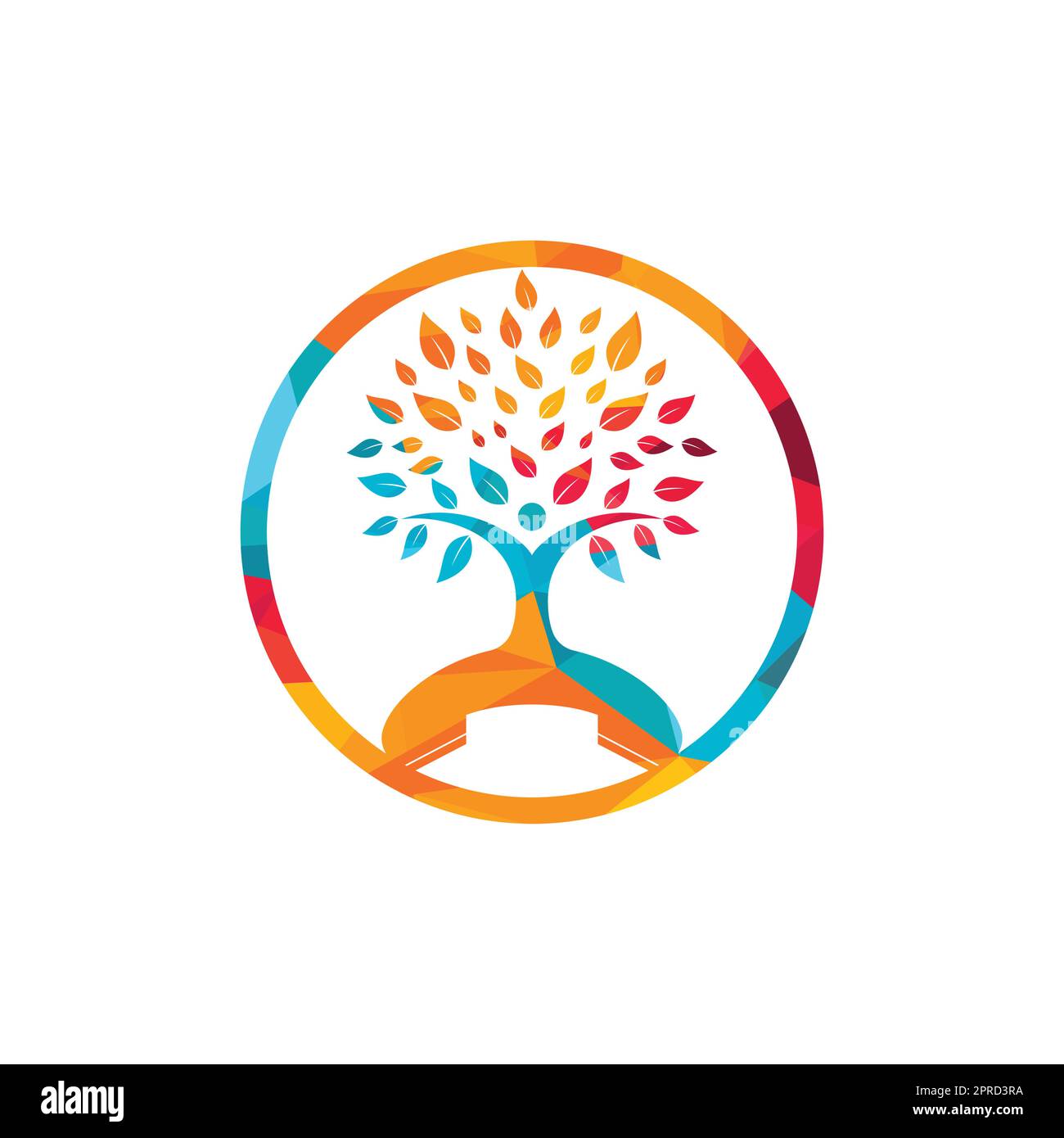 Nature call vector logo design. Handset and human tree icon design ...