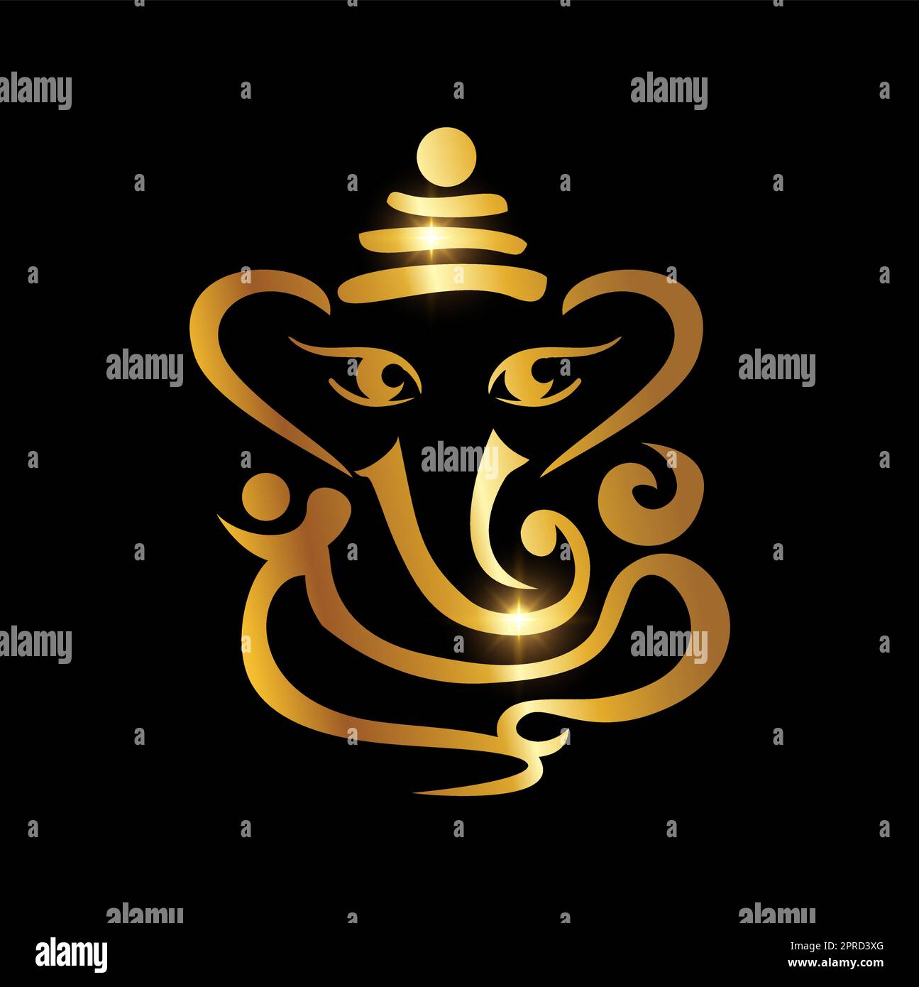 Golden Ganesh Puja. ganesh Chaturthi Sign Stock Vector Image & Art - Alamy