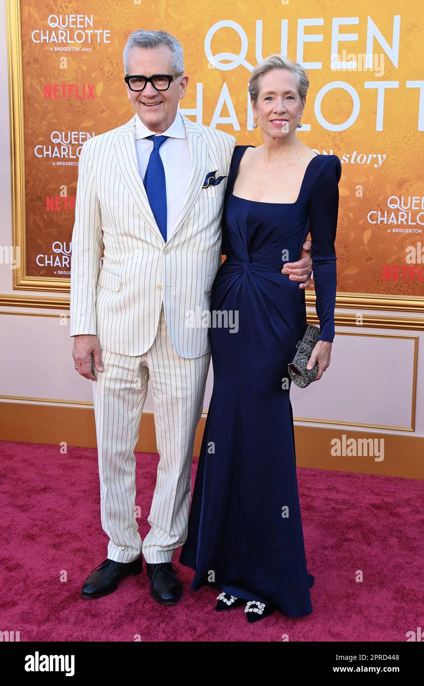 Westwood, USA. 26th Apr, 2023. Betsy Beers and Bruce Cormicle arriving ...