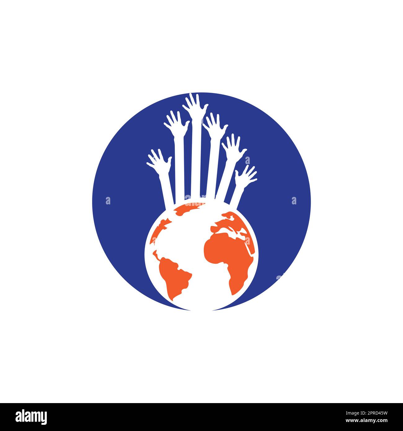World hands vector logo design template. World support logo concept ...