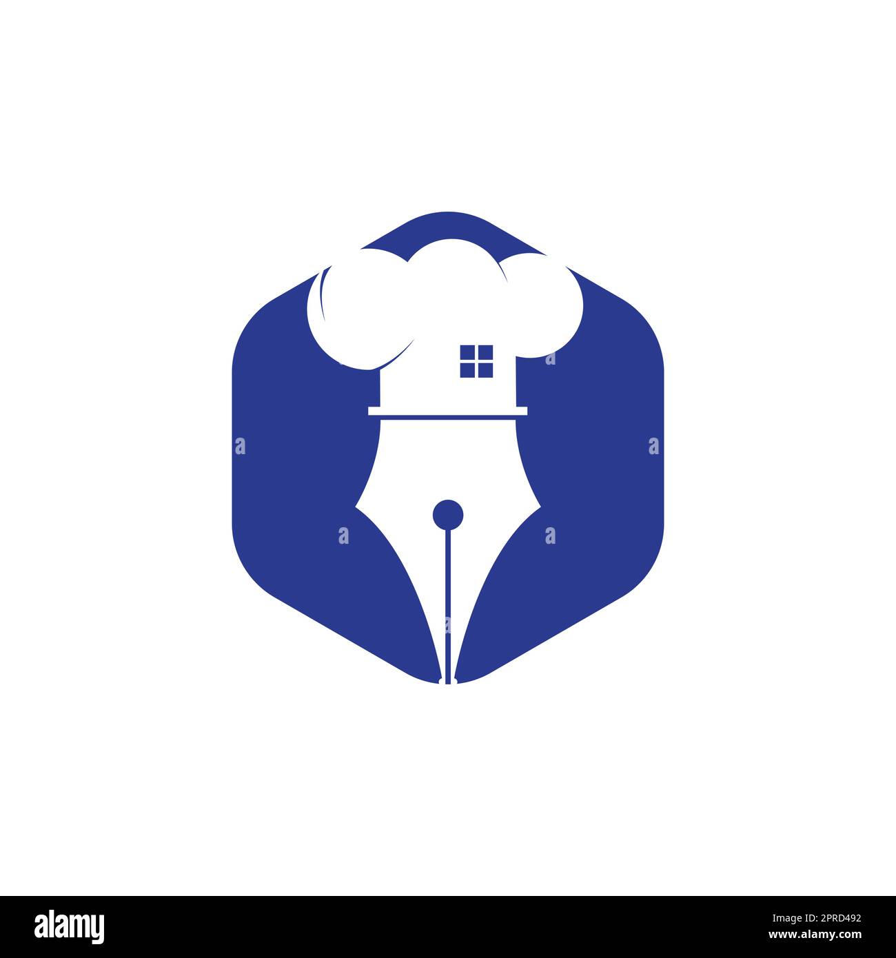 Food education vector logo design. Pen and chef hat with home icon ...