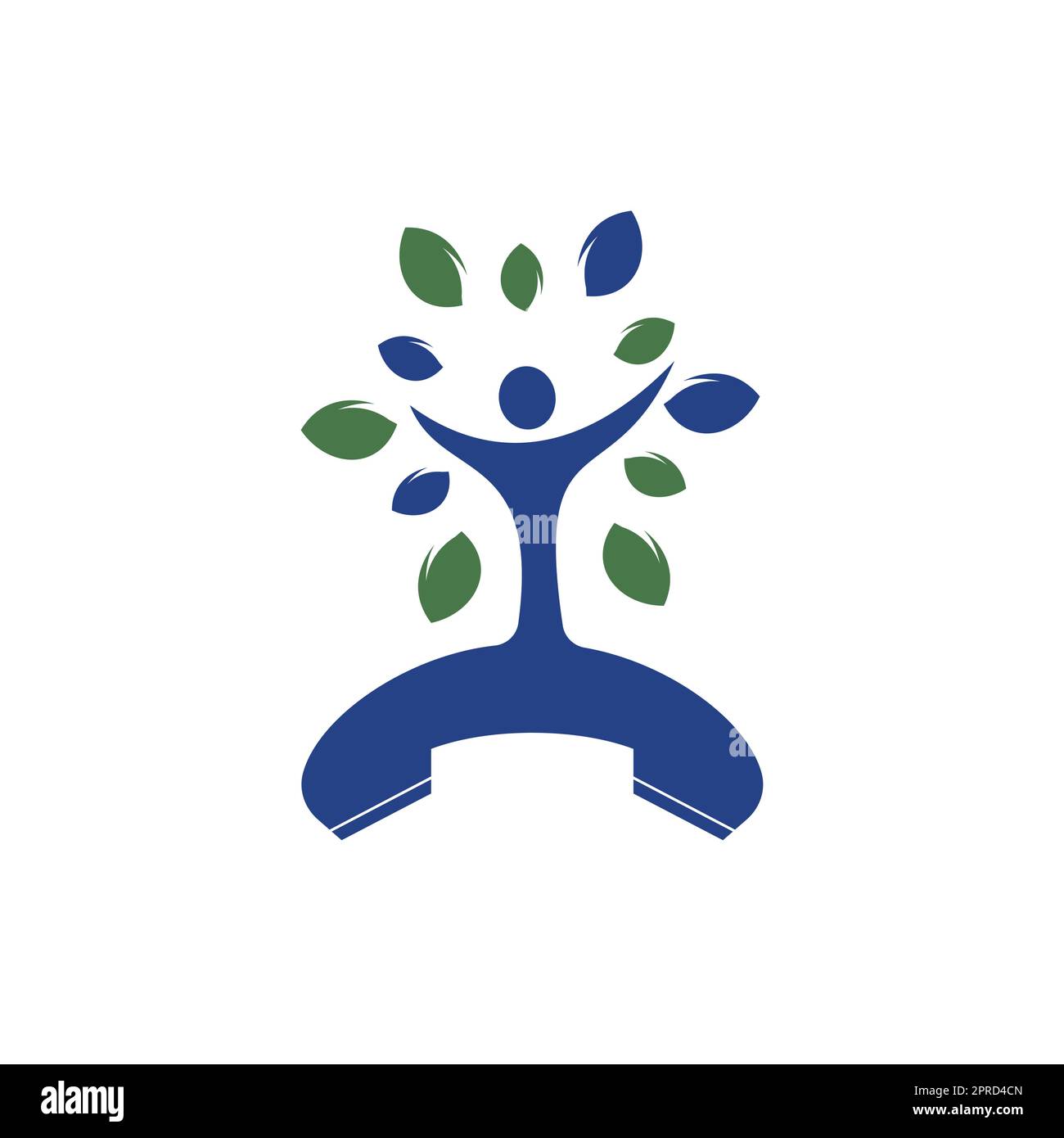 Nature call vector logo design. Handset and human tree icon design ...