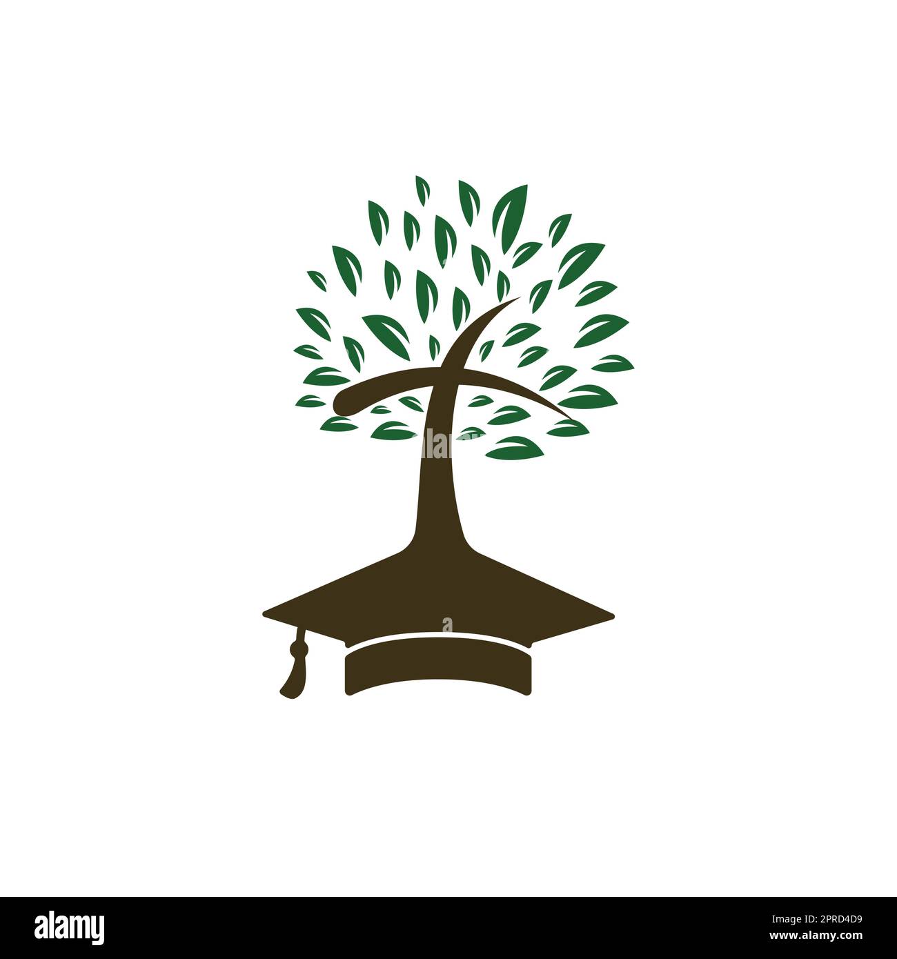 Education church vector logo design. Graduation cap and cross tree icon ...