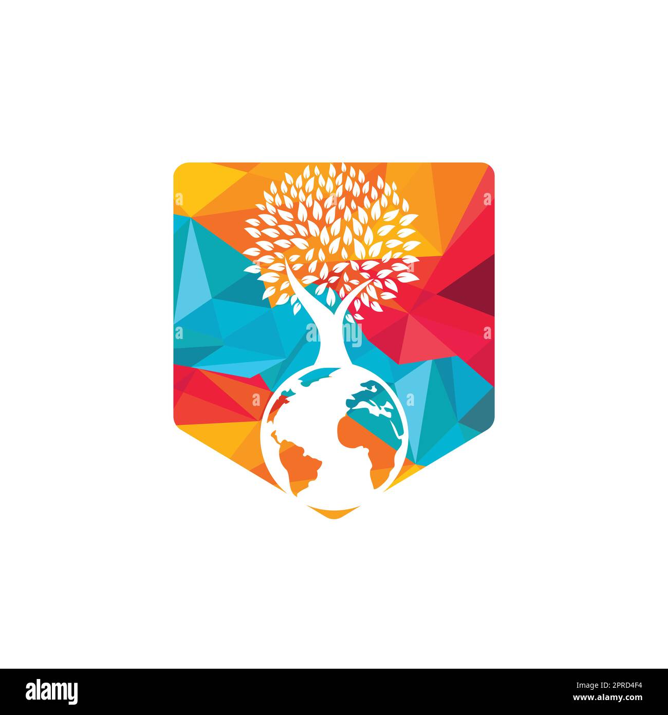 Globe tree vector logo design template. Planet and eco symbol or icon ...