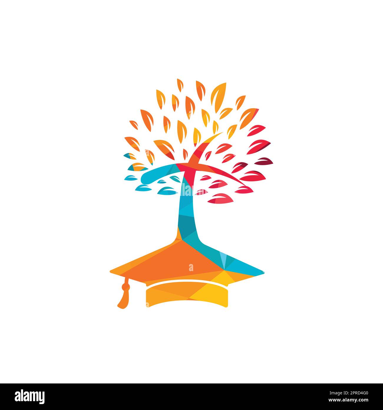 Education church vector logo design. Graduation cap and cross tree icon ...
