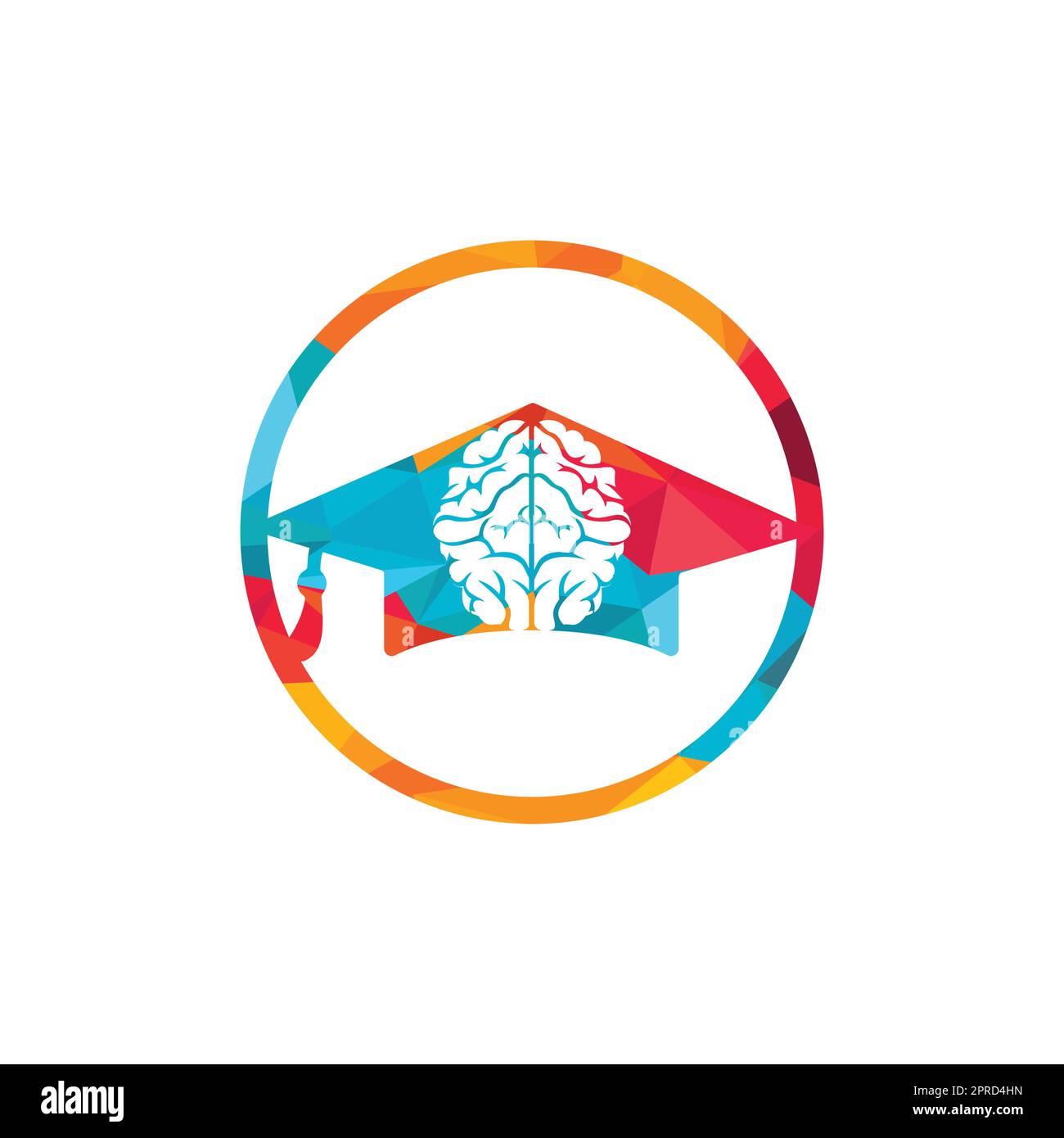 Brain and graduation cap icon design. Educational and institutional ...