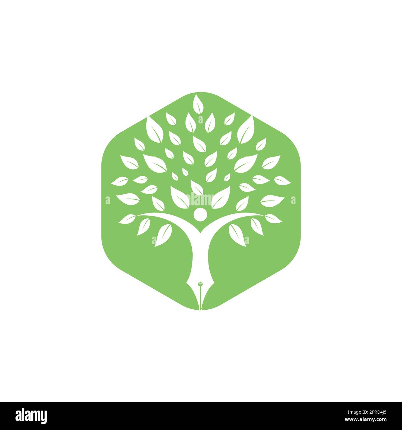 Education insurance and support logo concept. Pen and human tree icon ...
