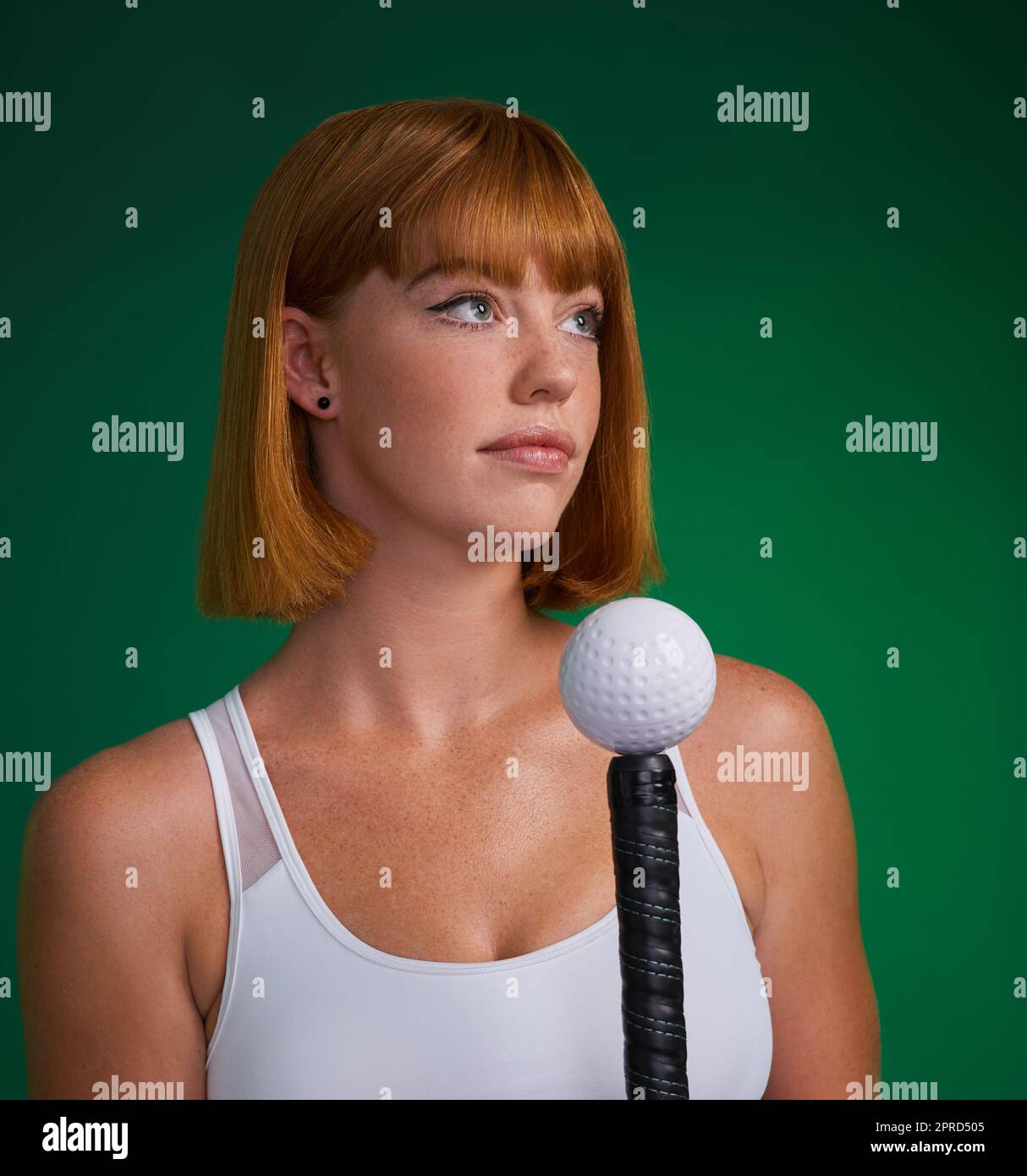 Hockey comes before everything else. an attractive young sportswoman ...