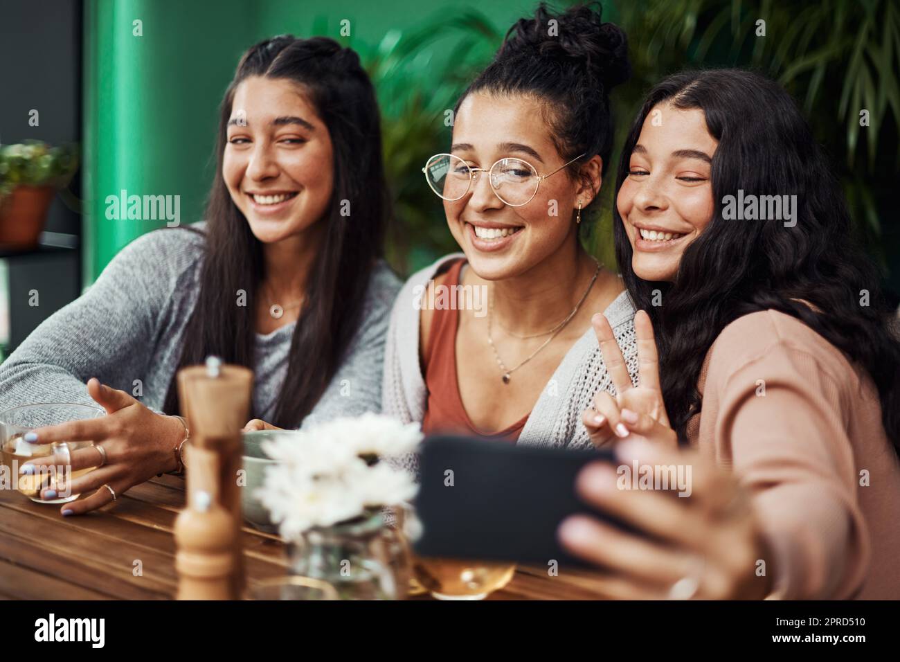 Sister Time Is Selfie Time Young Sisters Taking Selfies Together At A