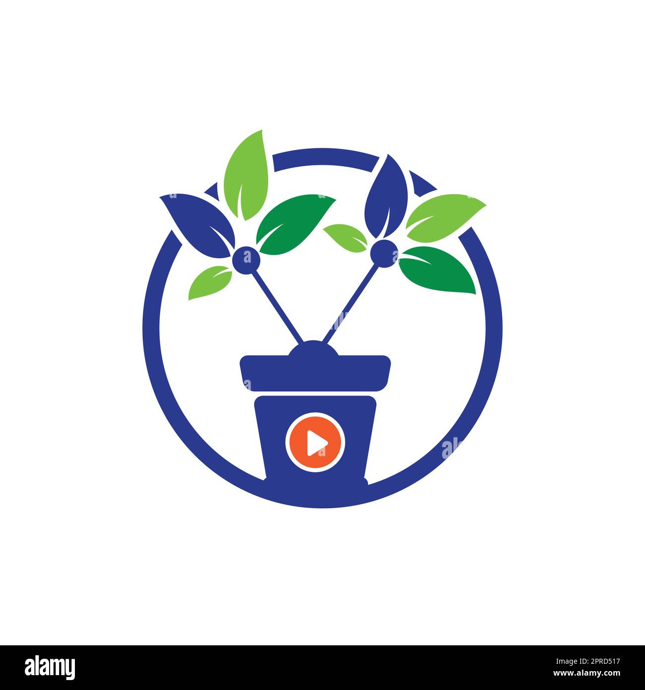 Nature tv vector logo design template. Flower pot and play button icon ...