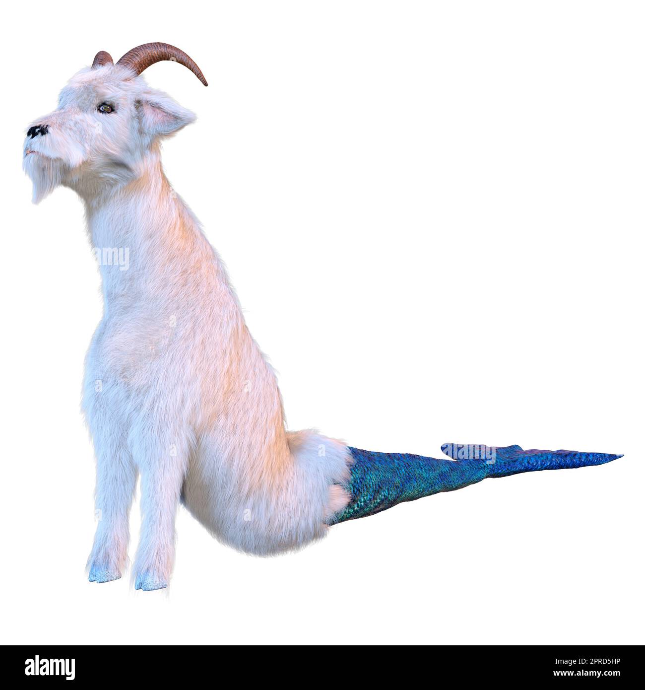 3D rendering of a capricorn, the sea goat star isolated on white ...