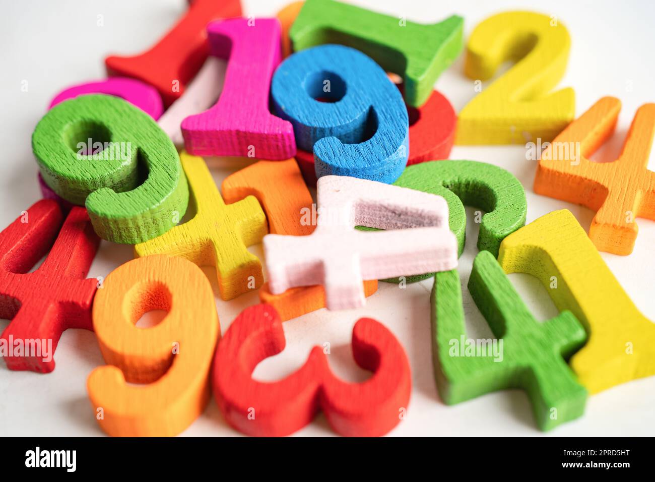 Math number colorful on white background, education study mathematics ...