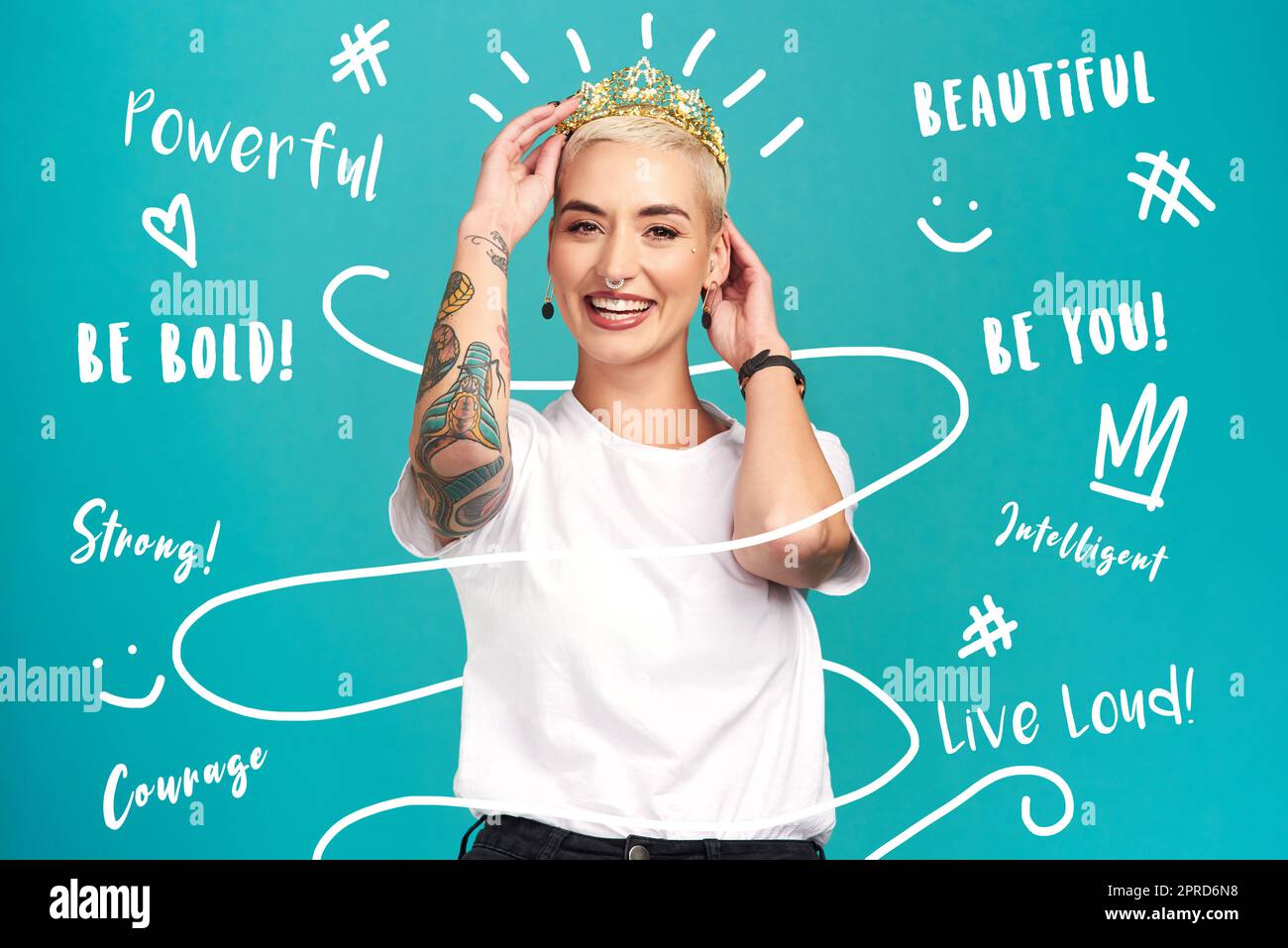 Posing as queen crown hi-res stock photography and images - Alamy
