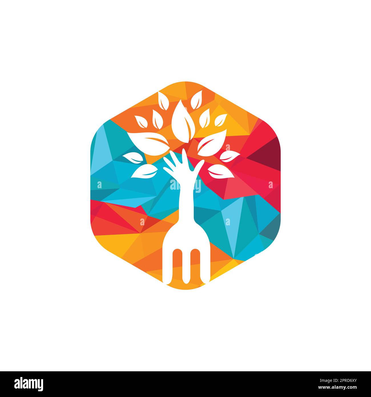 Fork hand tree vector logo design. Restaurant and farming logo concept ...