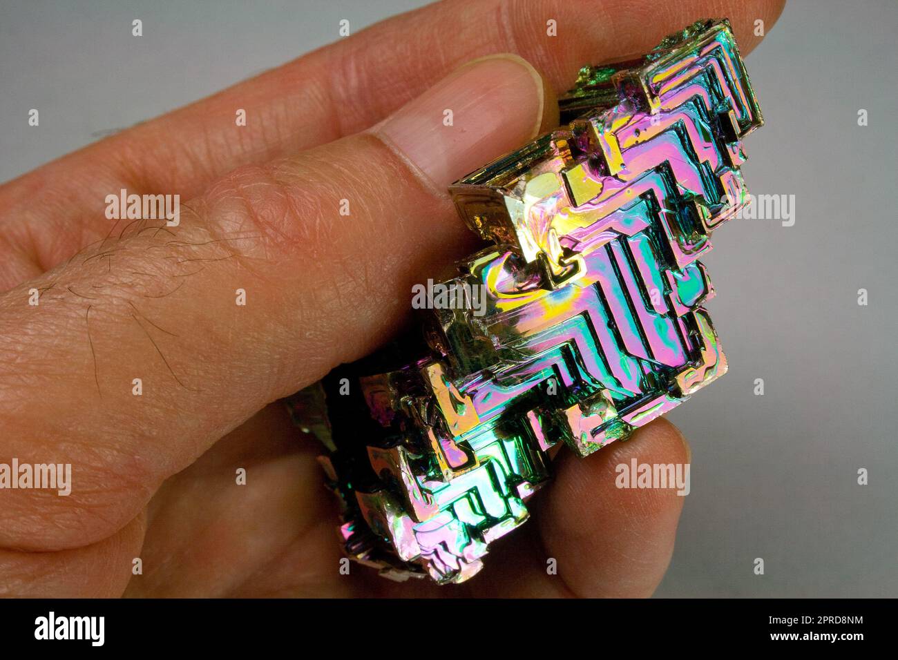 Crystalline Bismuth Metal - Iridescent Colors Stock Photo - Alamy
