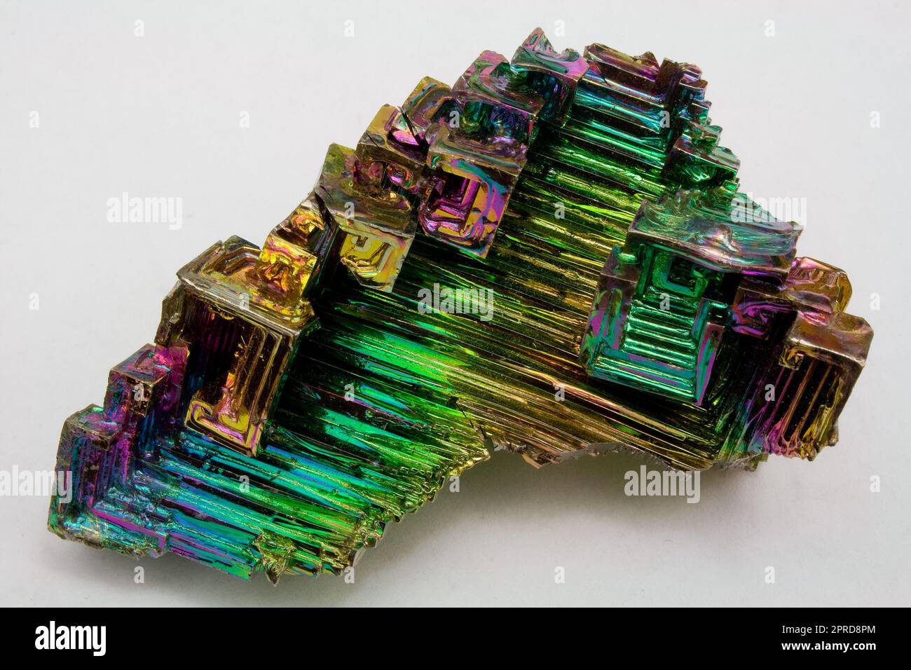 Crystalline Bismuth Metal - Iridescent Colors Stock Photo - Alamy