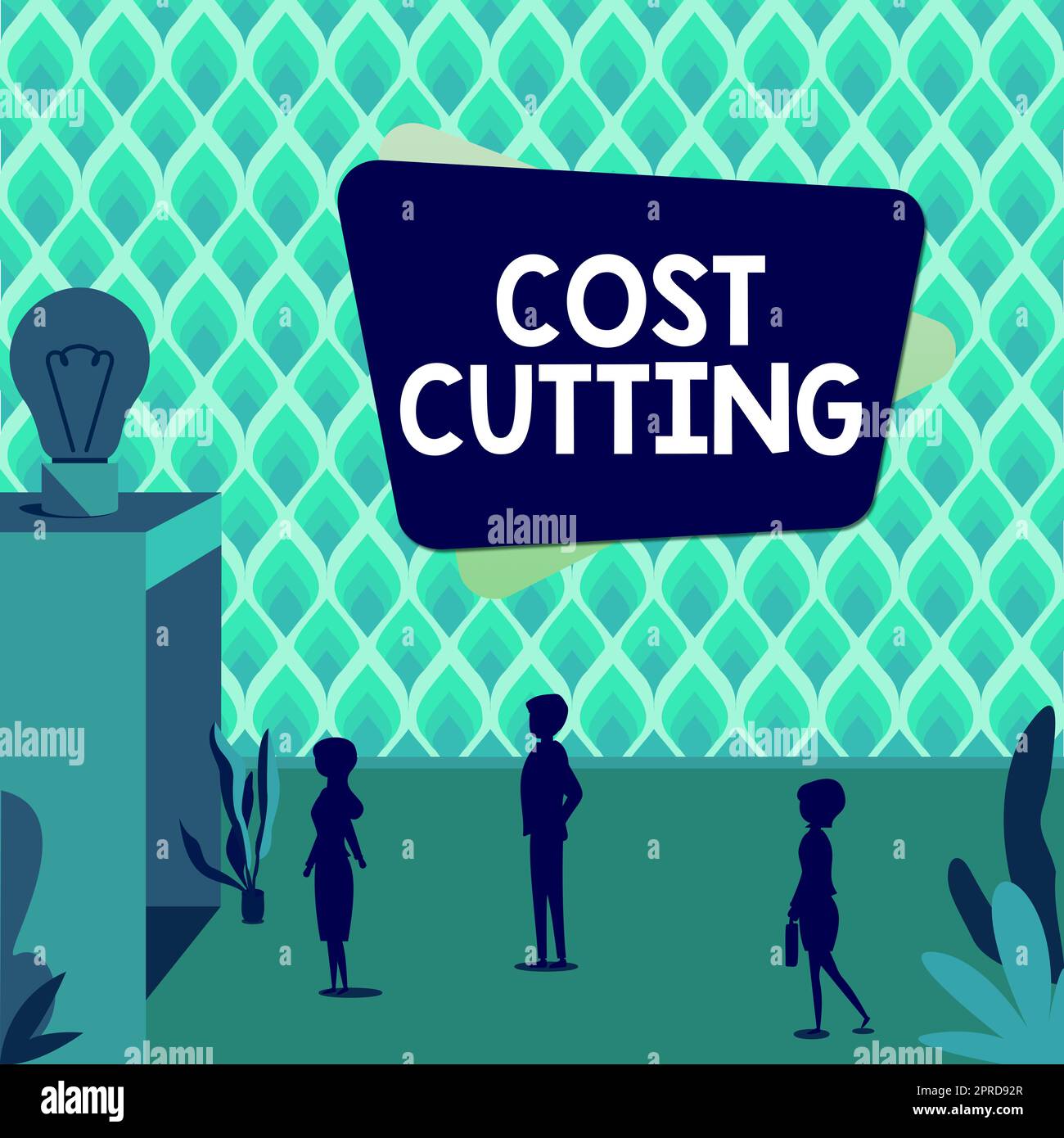 Text caption presenting Cost Cutting, Word for Measures implemented to ...