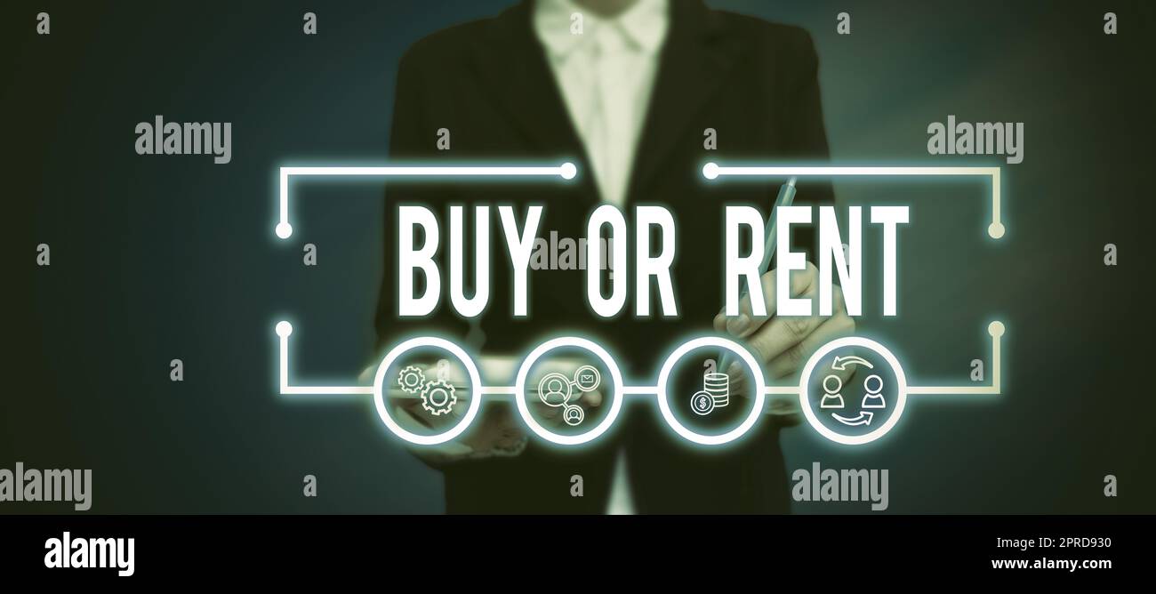 Text showing inspiration Buy Or Rent. Business showcase Doubt between ...
