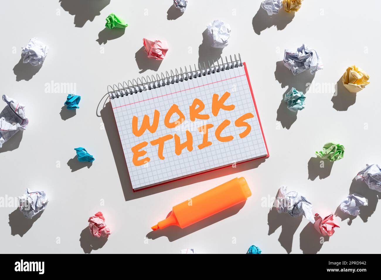 Writing displaying text Work Ethics. Concept meaning A set of values ...