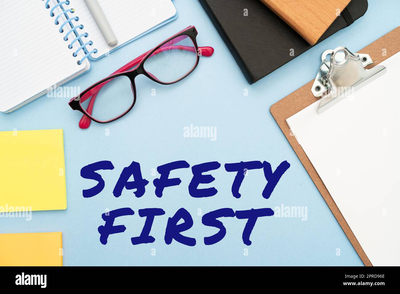 Text sign showing Safety First. Word Written on Avoid any unnecessary ...